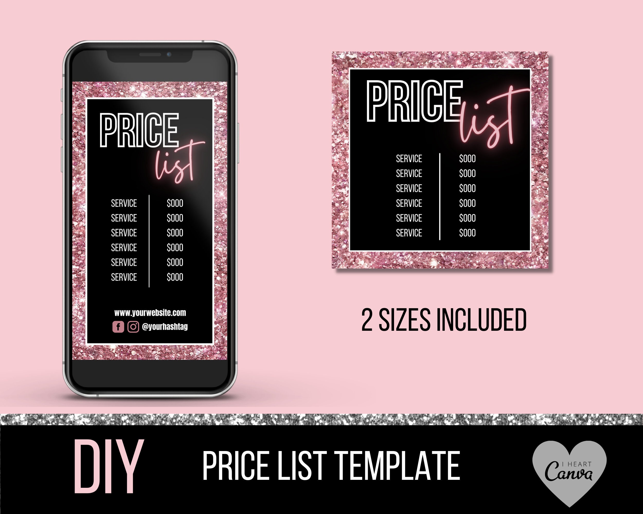 Price List Template Social Media Flyer Price List Boutique - Etsy