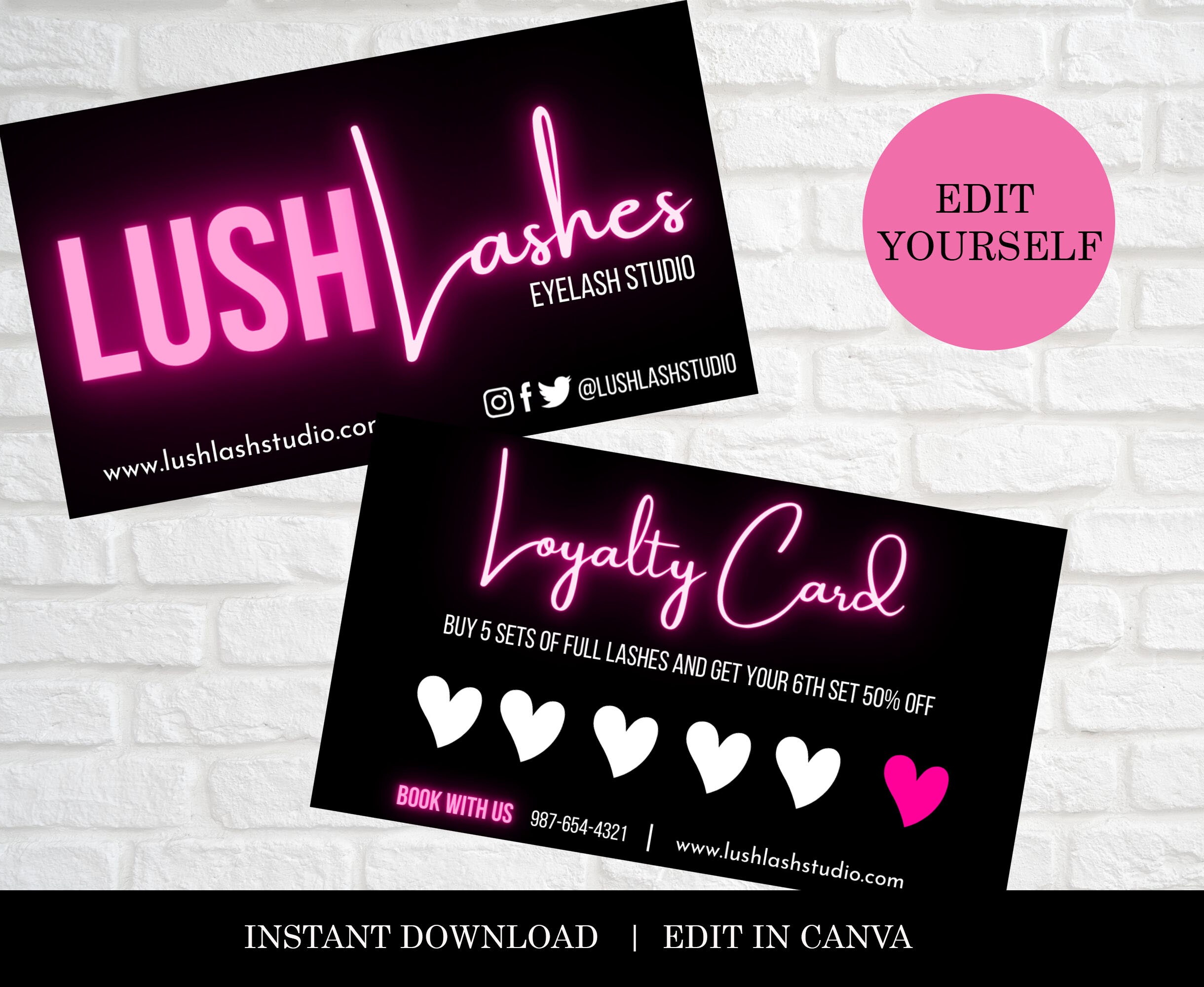 Loyalty Card Editable Printable Loyalty Card Template Beauty - Etsy