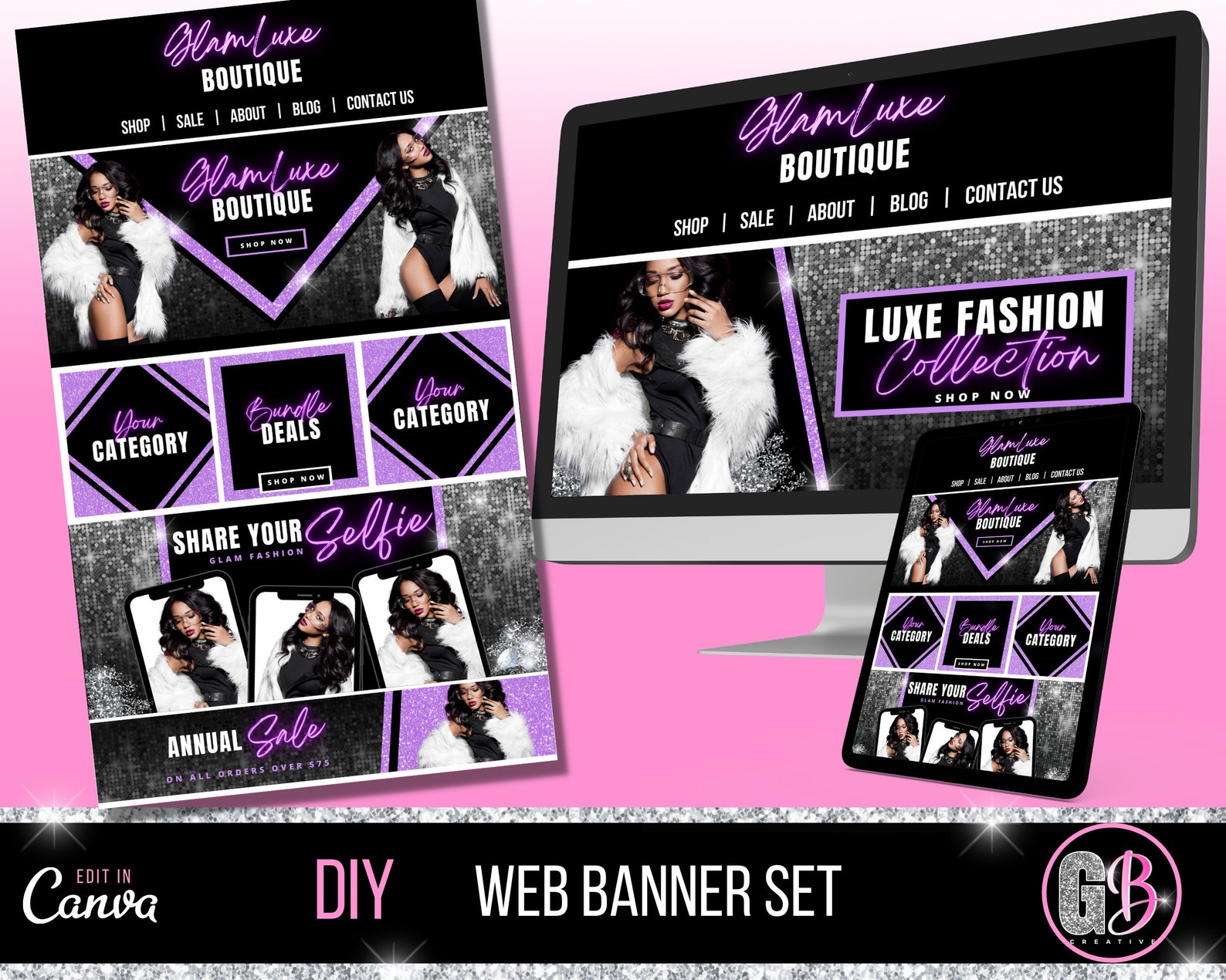 Web Banner Website Banners Boutique Template Shopify - Etsy