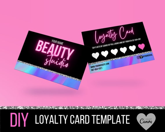 Loyalty Card Template Printable Loyalty Card Template Beauty | Etsy