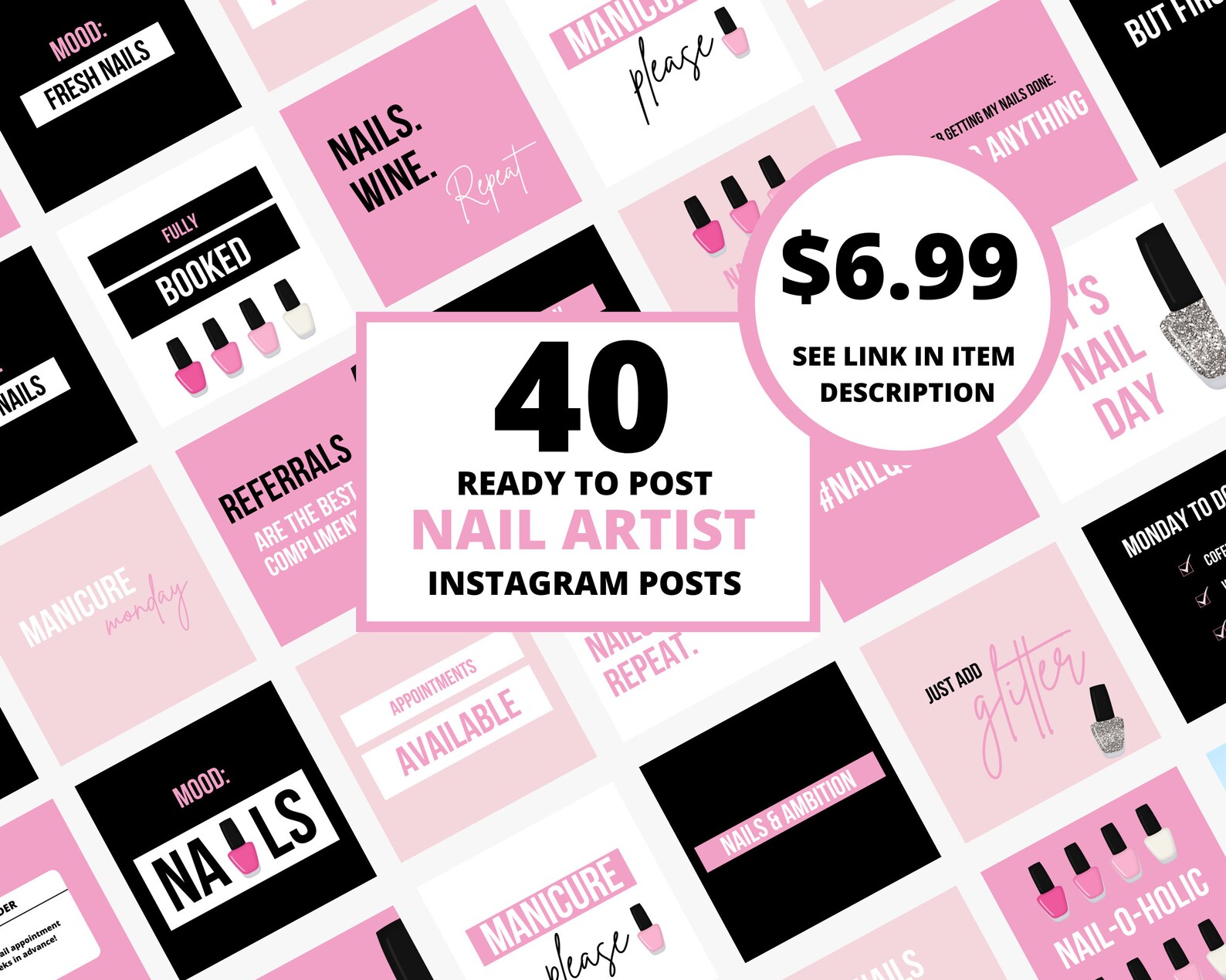 Nail Business Card Template Nail Business Card Design - Etsy