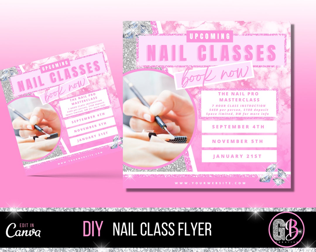 Nail Training Flyer - Nail Class Template - Esthetician - Nail ...