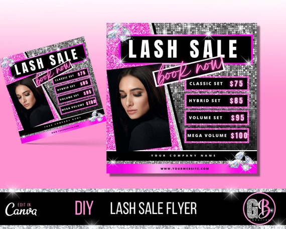 Lash Sale Flyer Social Media Flyer Eyelash Extension Flyer - Etsy