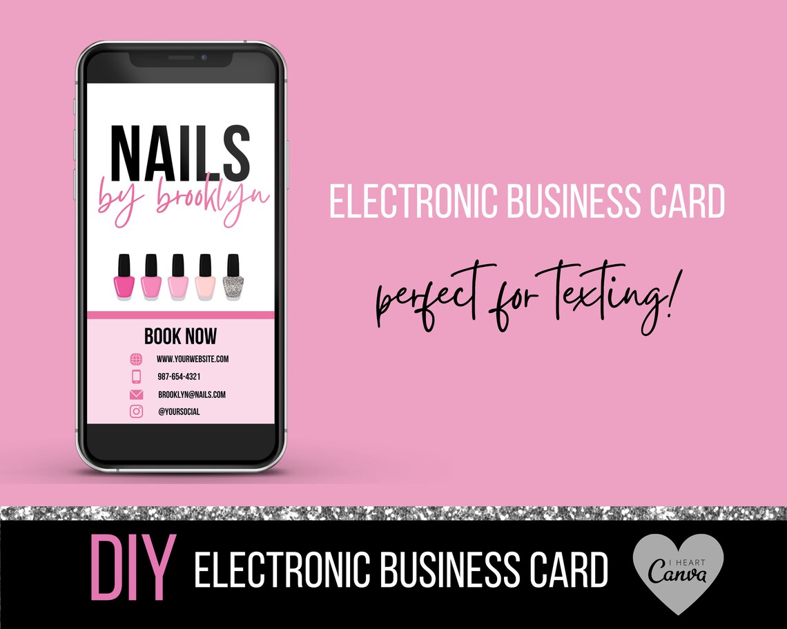 Nail Business Card Template Nail Loyalty Card Design Price | Etsy