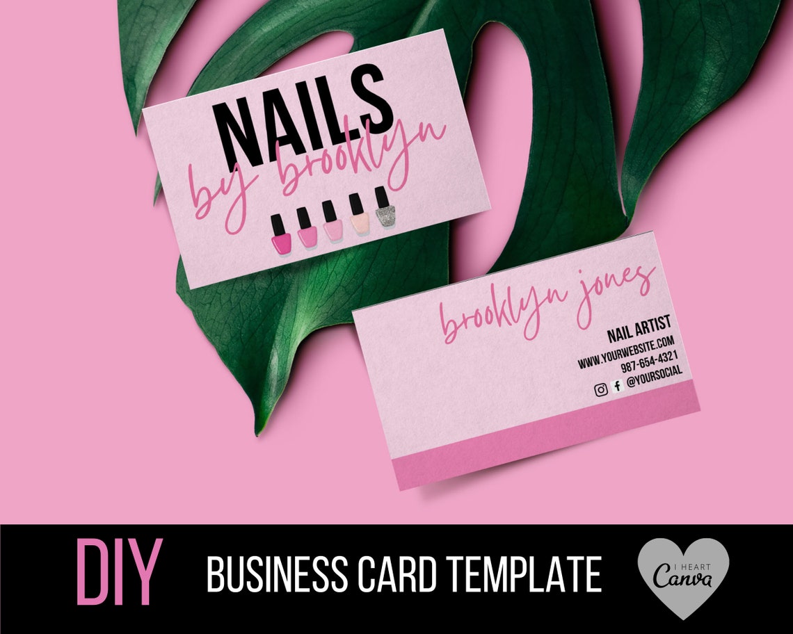 Nail Business Card Template Nail Business Card Design | Etsy