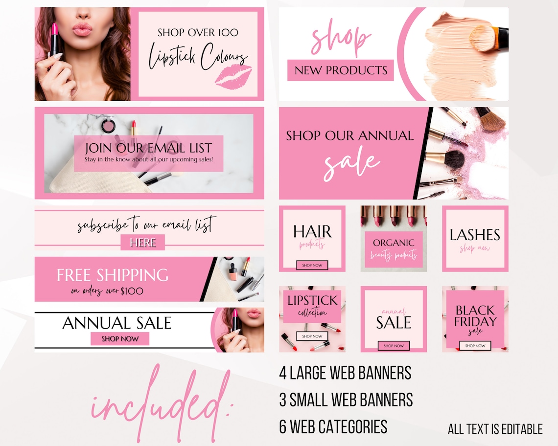 Web Banners Website Banners Boutique Shopify Banners - Etsy