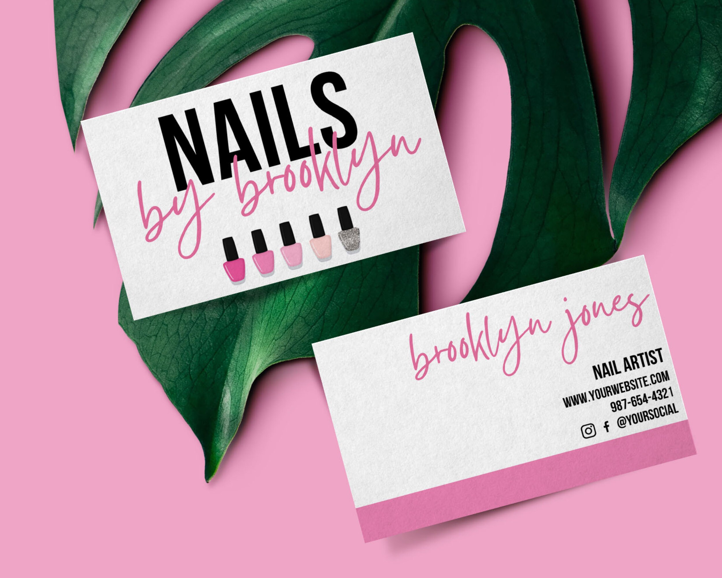 Nail Business Card Template Nail Business Card Design Etsy