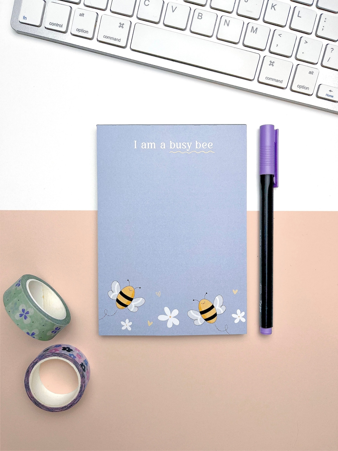 Busy Bee Notepad // A6 Blue Checklist, Cute to Do Lists, Daily Planner ...