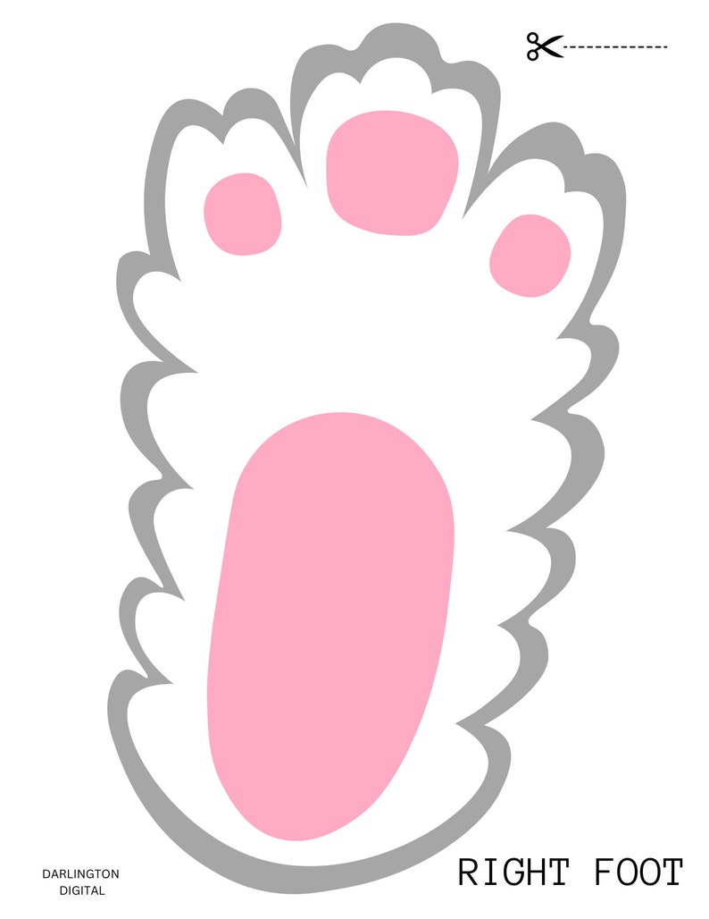 Easter Bunny Footprints Cut Outs DIGITAL Files Instant Download PNG and ...