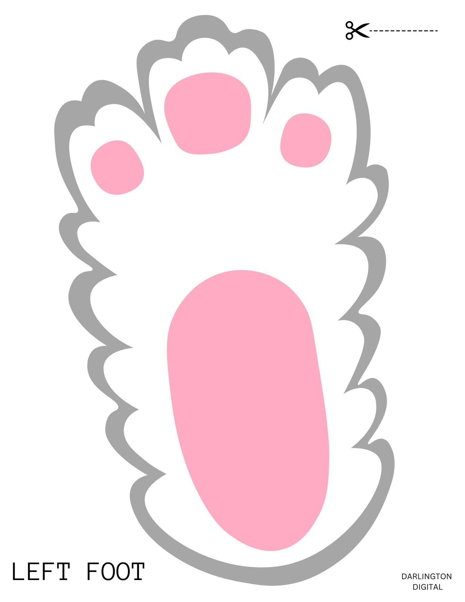 Easter Bunny Footprints Cut Outs DIGITAL Files Instant Download PNG and ...