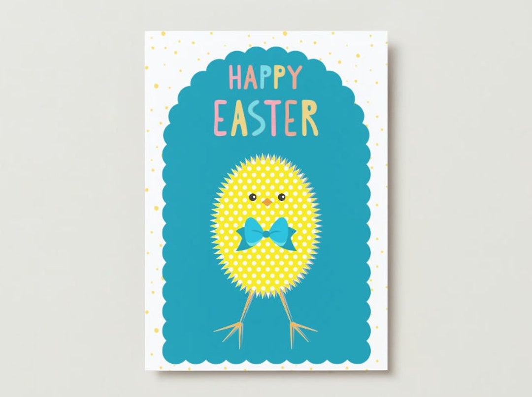 Happy Easter Card Easter Chick DIGITAL Files Instant Download PNG and JPG Printable Cards - Etsy