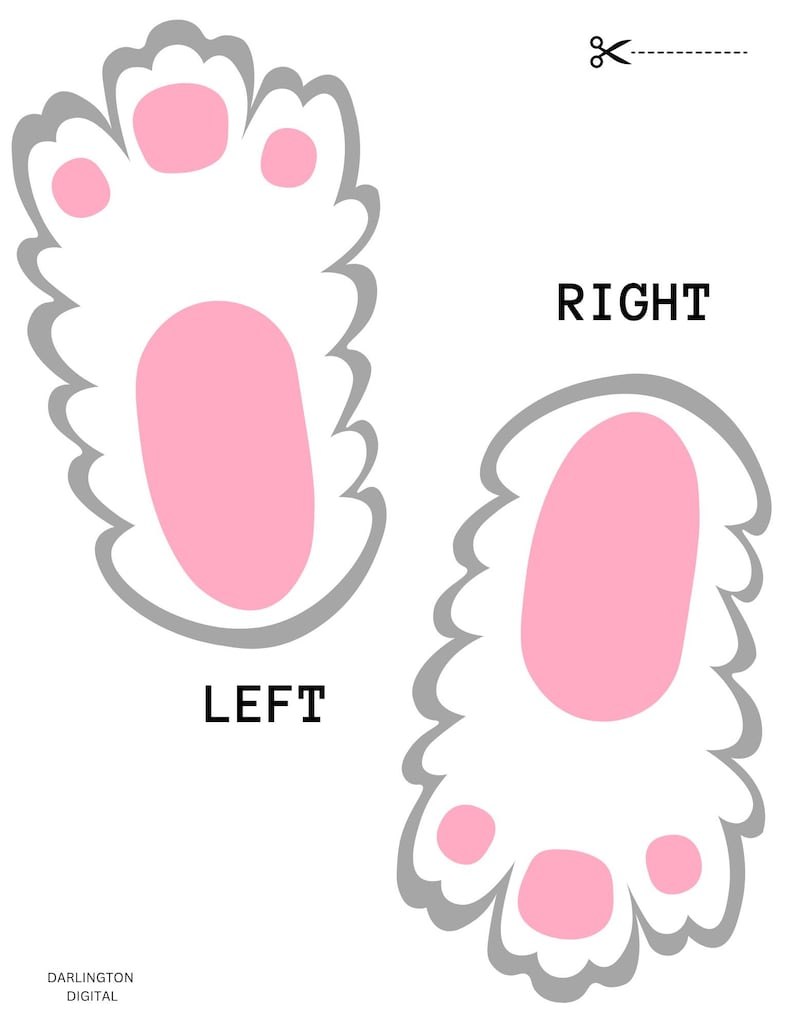 Easter Bunny Footprints Cut Outs DIGITAL Files Instant Download PNG and ...