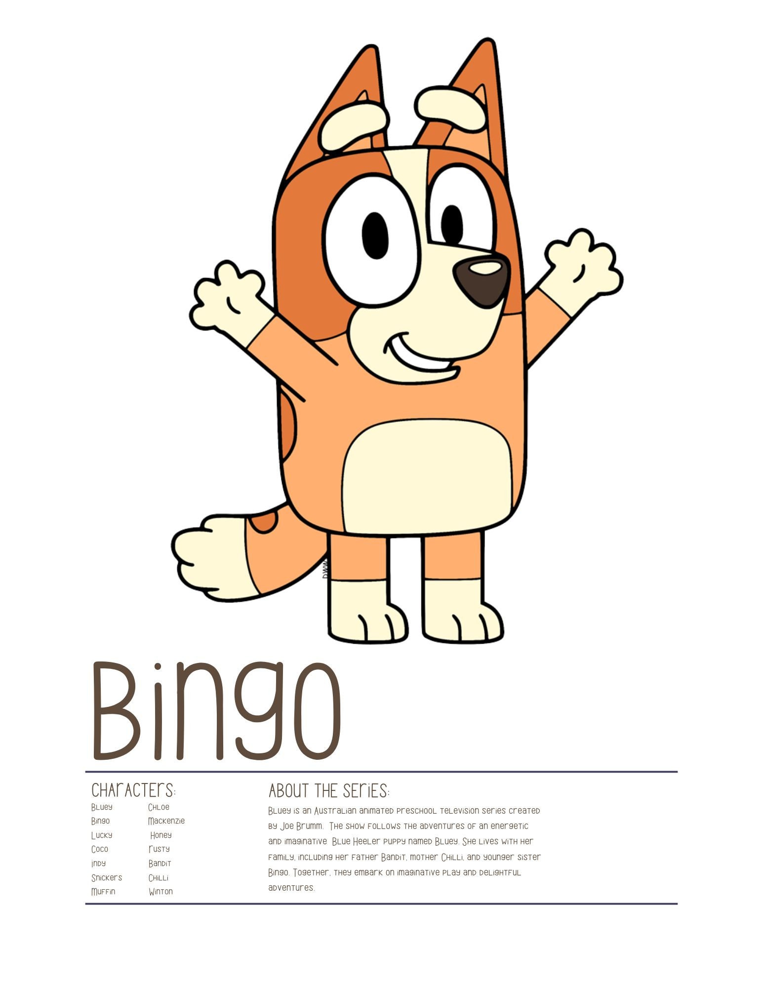 Bluey and Bingo Wall Art DIGITAL Files Instant Download PNG and JPG Two ...