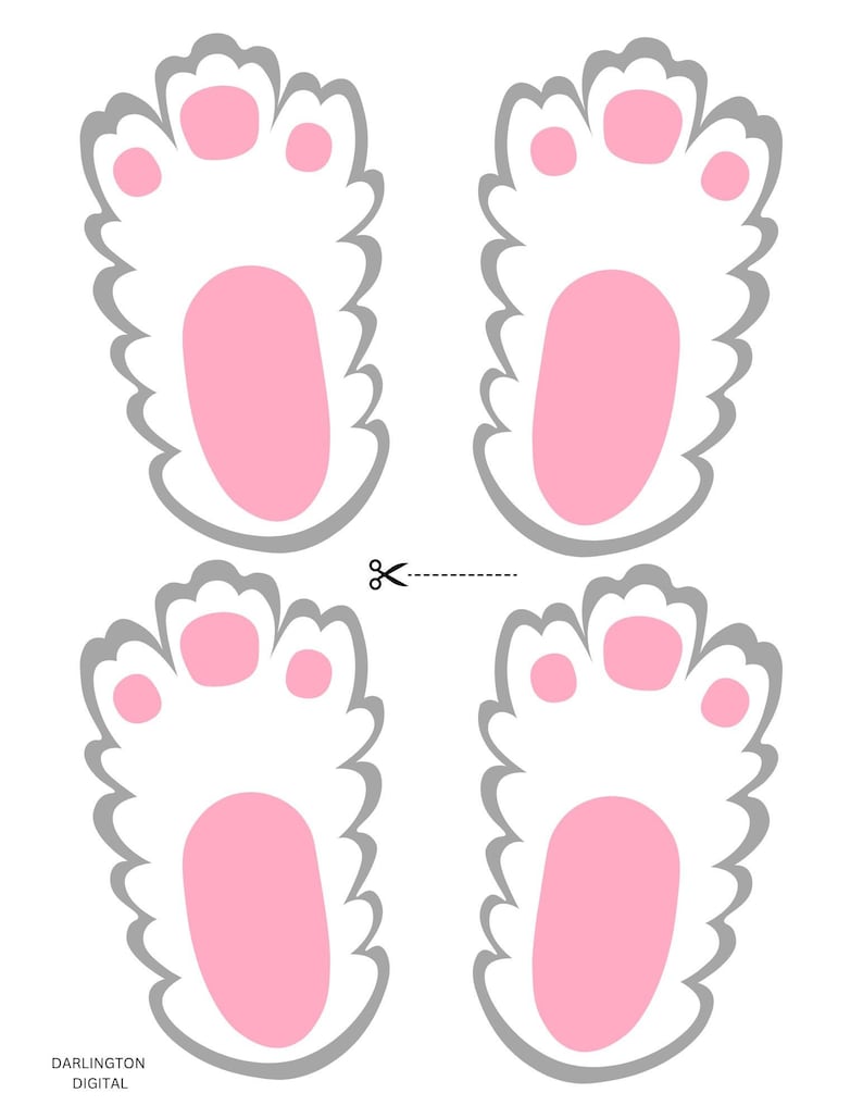 Easter Bunny Footprints Cut Outs DIGITAL Files Instant Download PNG and ...
