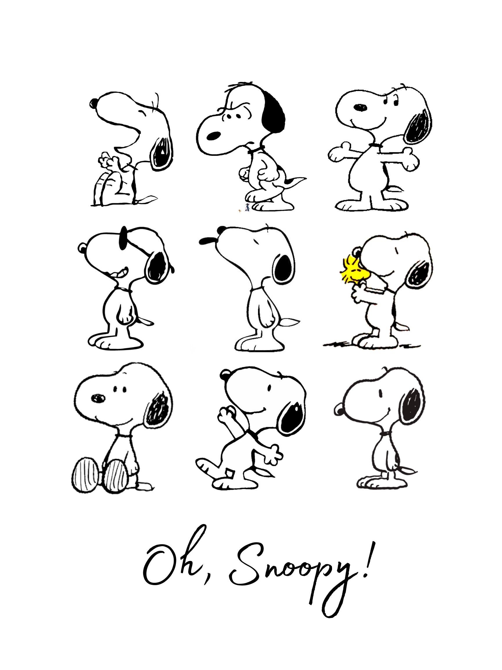 Snoopy Moods Wall Art DIGITAL Files Instant Download PNG and JPG ...