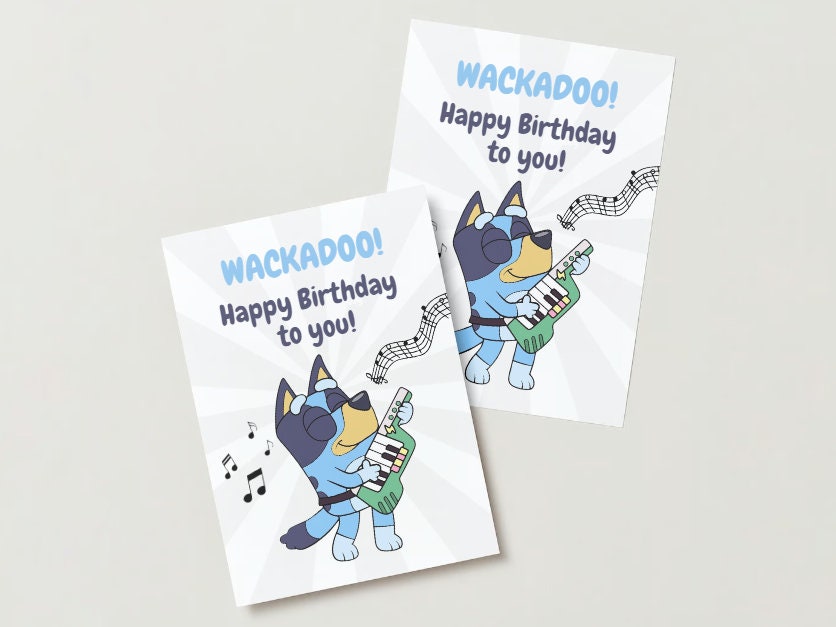 Wackadoo Bluey Birthday Card Puppy Dog Digital Greeting Card DIGITAL ...