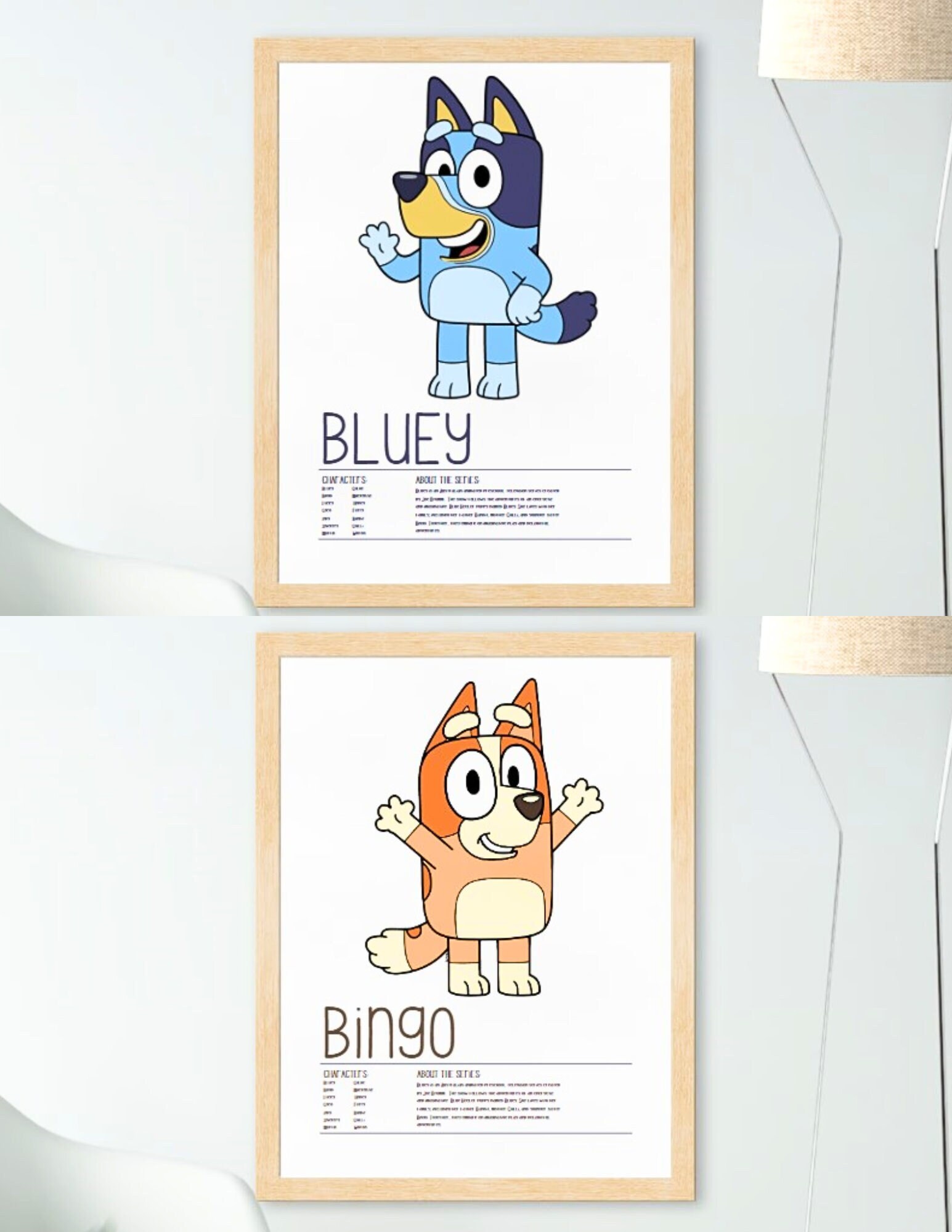 Bluey and Bingo Wall Art DIGITAL Files Instant Download PNG and JPG Two ...