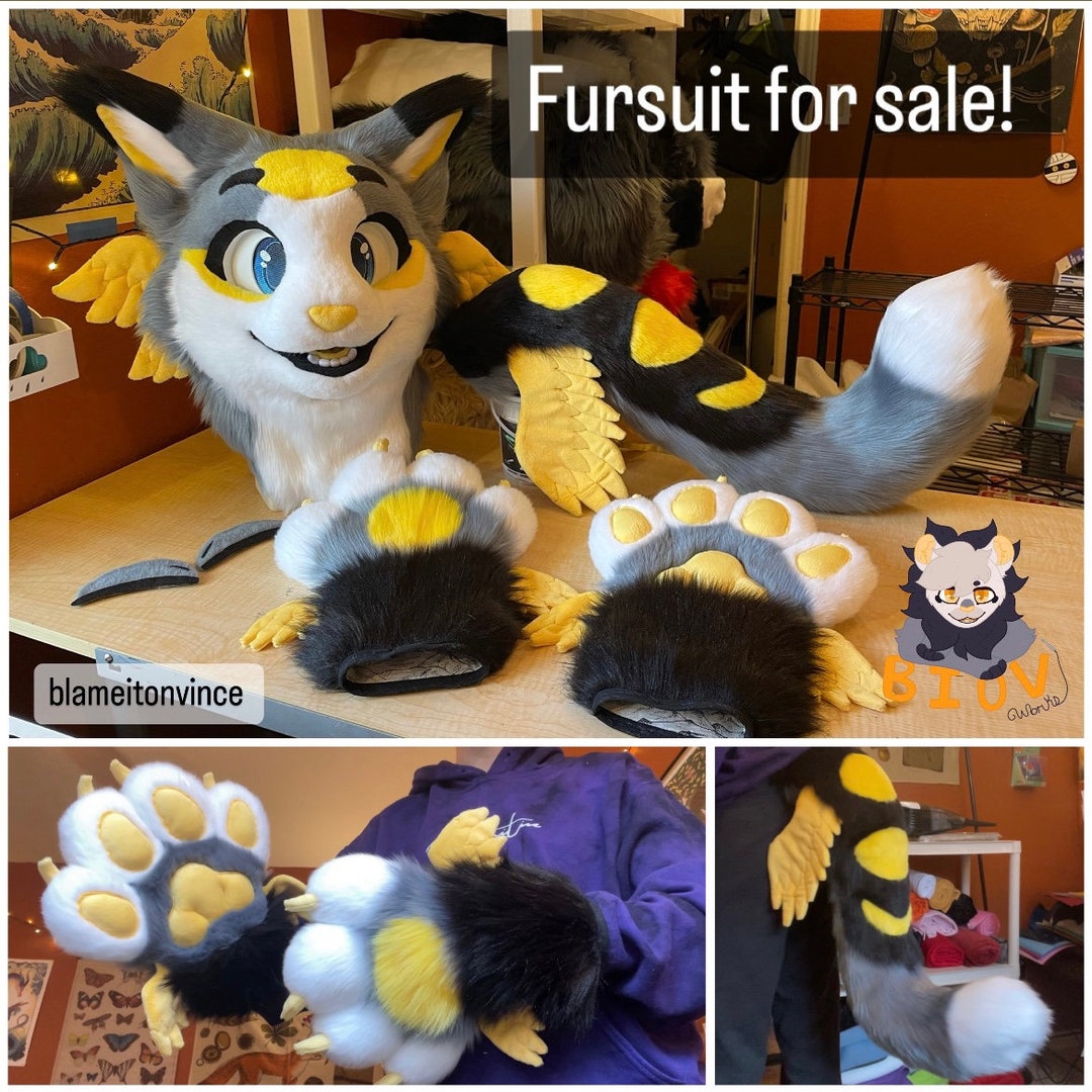 Fursuit Partial Head, Paws, Tail - Etsy