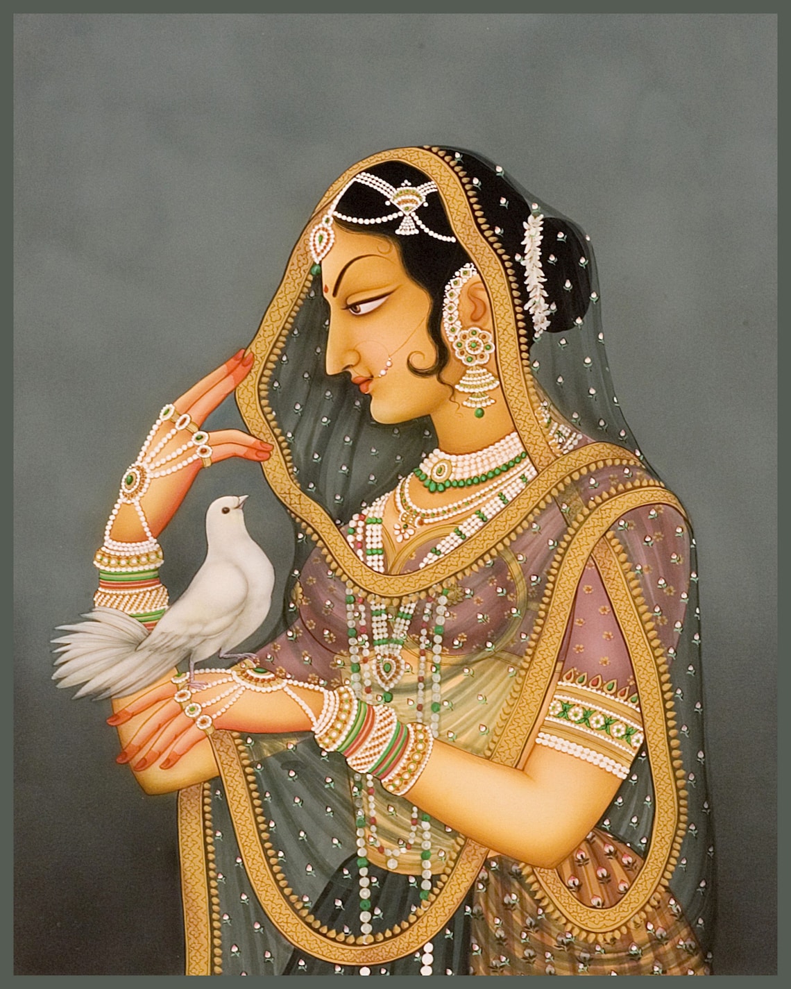 Bani Thani Canvas Print Art Painting of Rajasthan India | Etsy