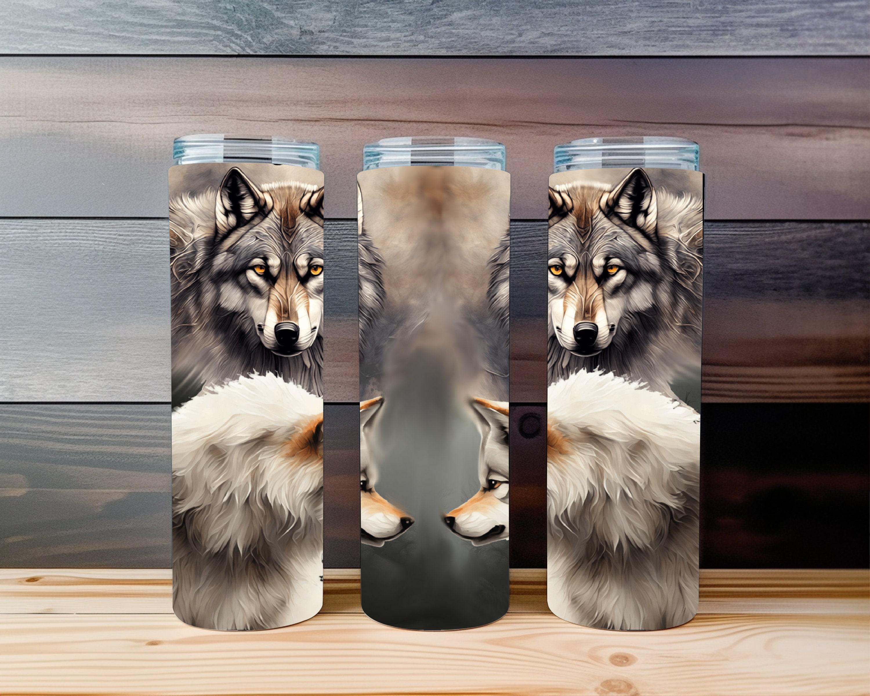 Wolf 20oz. Skinny Tumbler - Etsy