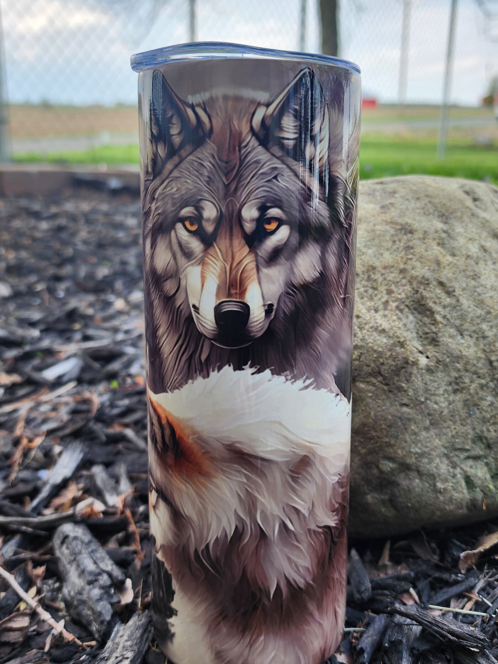 Wolf 20oz. Skinny Tumbler - Etsy
