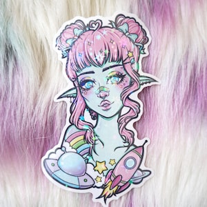 Alien Cutie Holographic Sticker