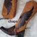 Custom Leather Half Chaps: Phoenix Embroidery Studded Cowboy Gaiters ...