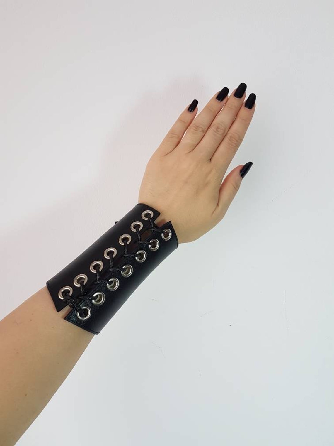 Leather Cuff Corset Lace up Bracer Wristband for Women S. - Etsy