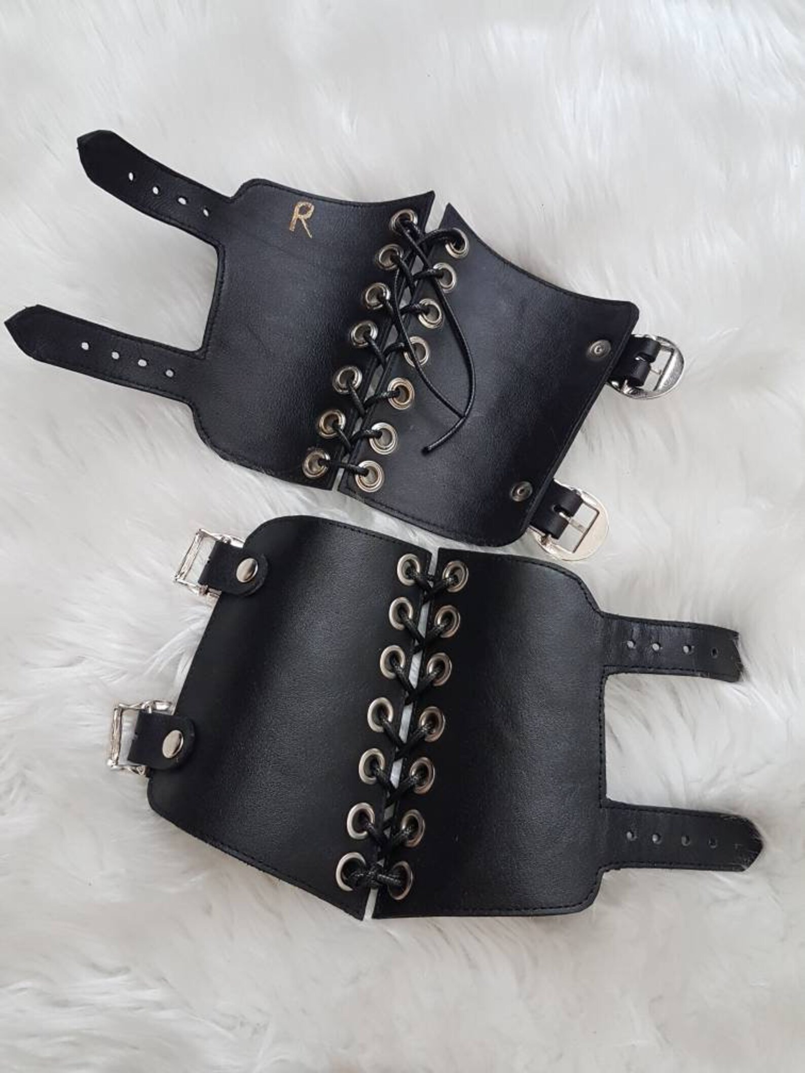 Leather Cuff Corset Lace up Bracer Wristband for Women S. - Etsy