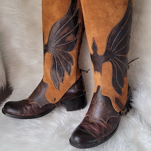 Custom Leather Half Chaps: Phoenix Embroidery Studded Cowboy Gaiters ...