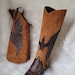 Custom Leather Half Chaps: Phoenix Embroidery Studded Cowboy Gaiters ...