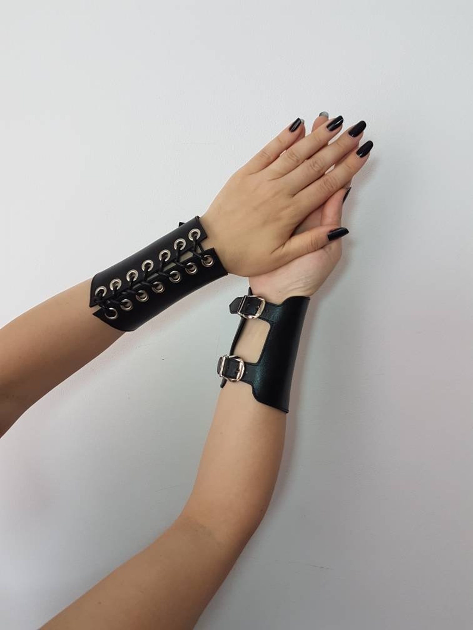 Leather Cuff Corset Lace up Bracer Wristband for Women S. - Etsy