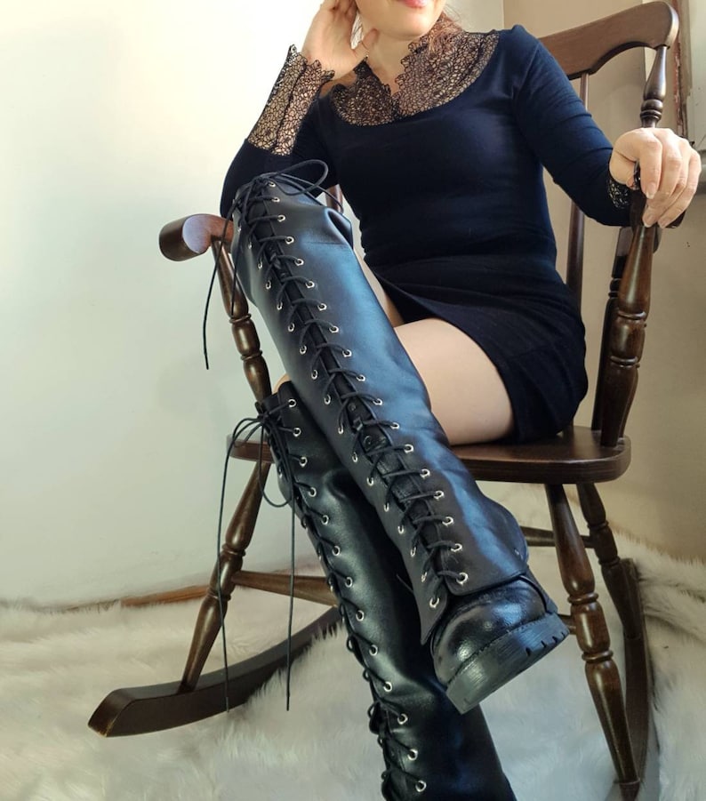 Custom Black Leather Half Chaps: Cowgirl Gaiters Spats Cowboy Women Leg ...