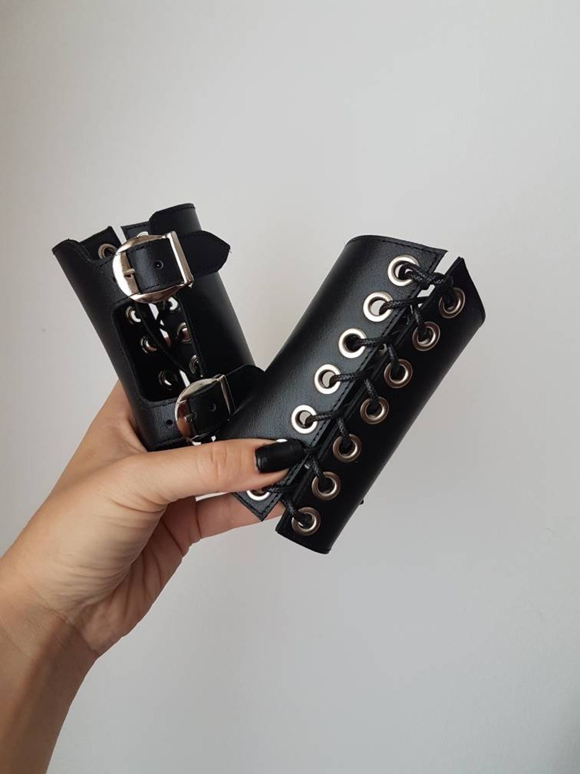 Leather Cuff Corset Lace up Bracer Wristband for Women S. - Etsy