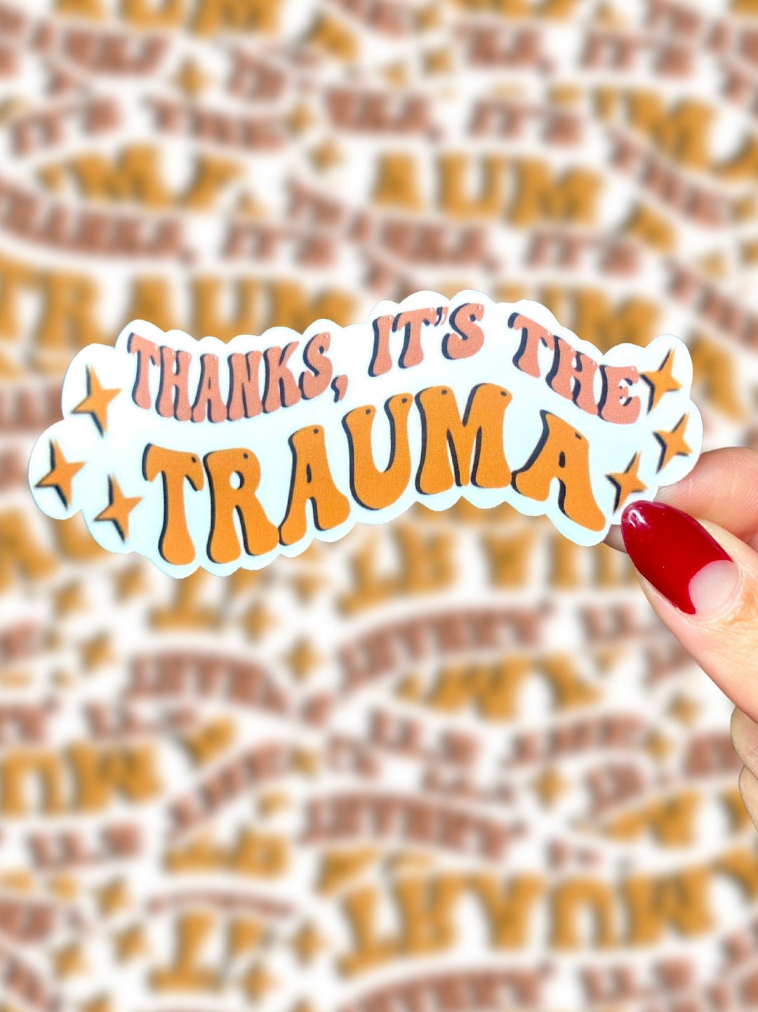 Trauma Sticker, Funny Mental Health, Waterproof Vinyl Laptop Decal - Etsy