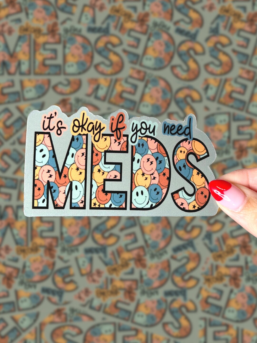 Medication Sticker Positive Vibes Waterproof Sticker Laptop - Etsy