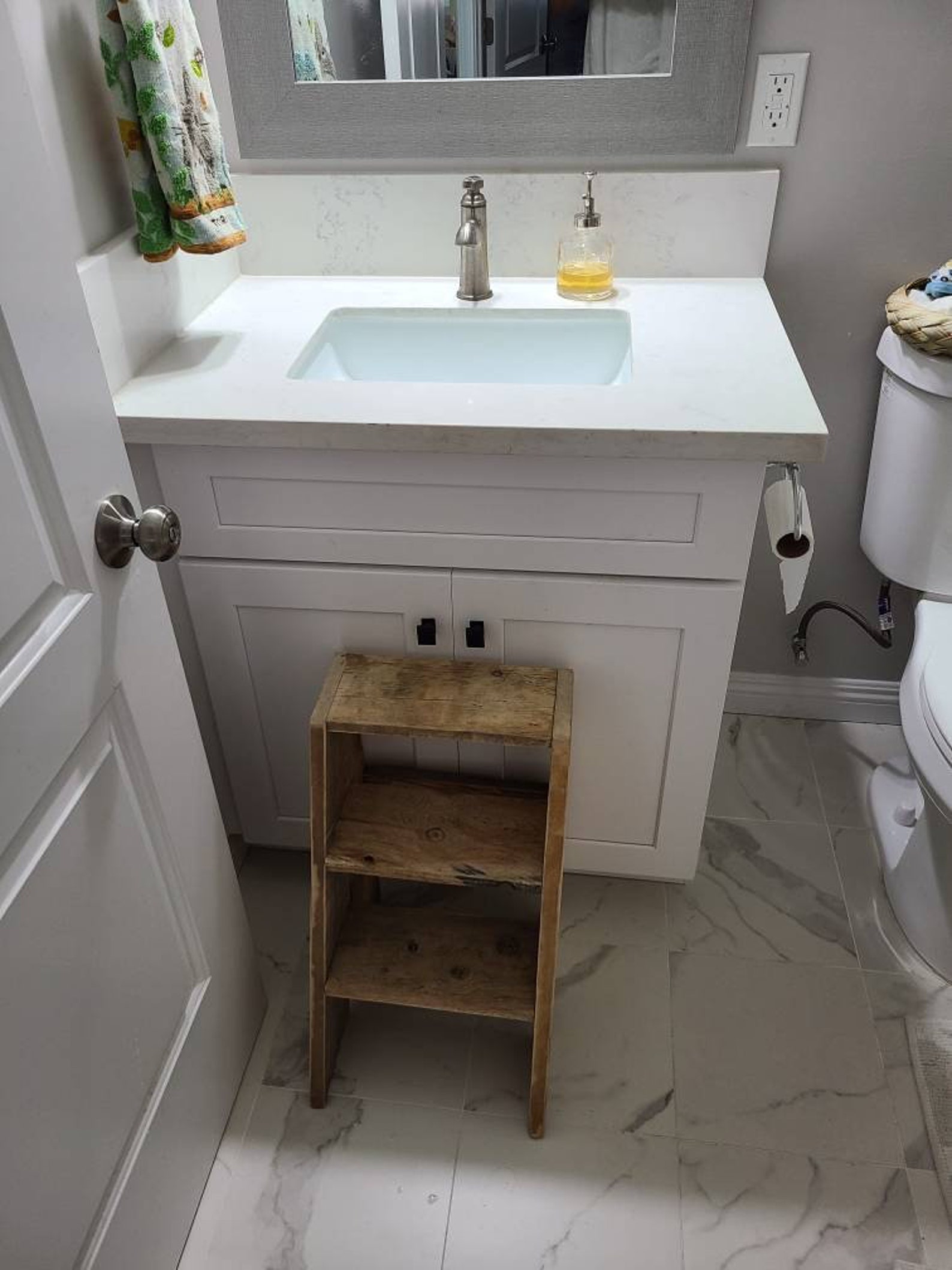 Children's step stool for bathroom sink | Etsy