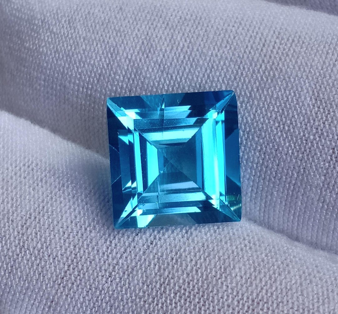 Natural Blue Topaz Square Cut, Swiss Topaz - 10.5x10.4 Mm - Imperial ...