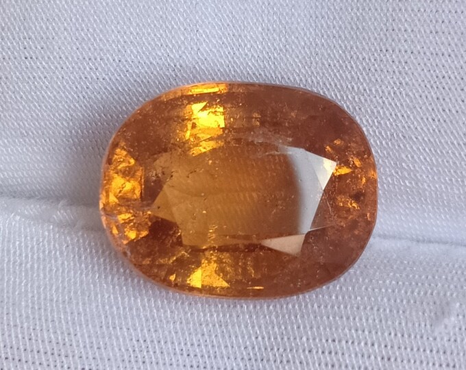 Gold Color Hessonite Garnet Oval Cut 10.35 Cts,certified Garnet ...