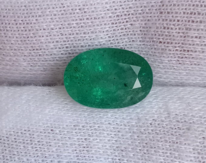 Natural Zambian Emerald Earth Mine Gemstone, Certified Emerald Oval Cut ...