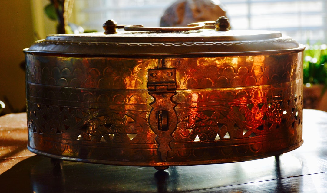 Vintage Pierced Brass Cricket Box - Etsy