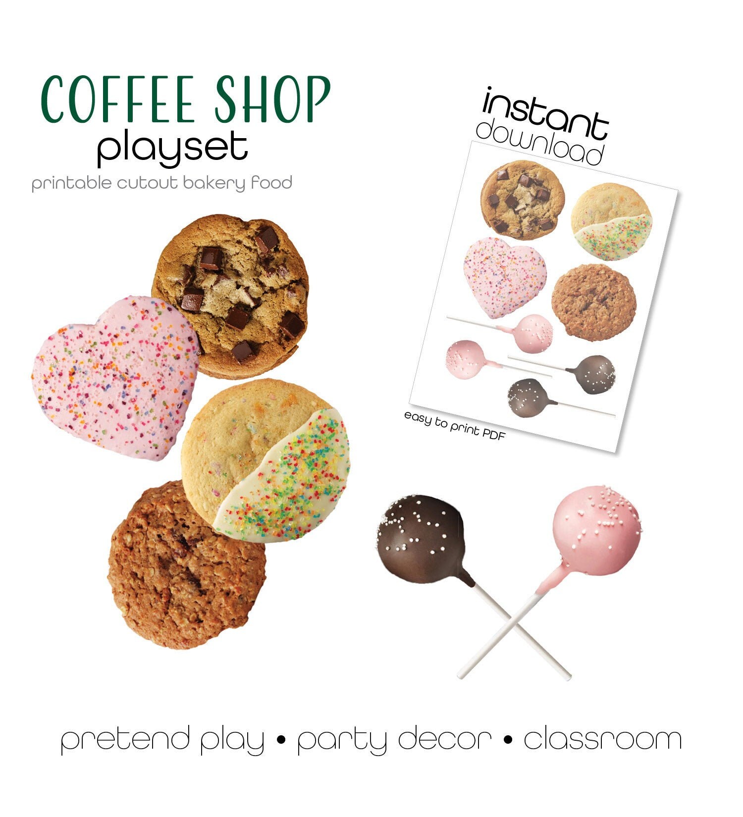 Coffee Shop Pretend Play Printables - Bakery Food Item Printable ...