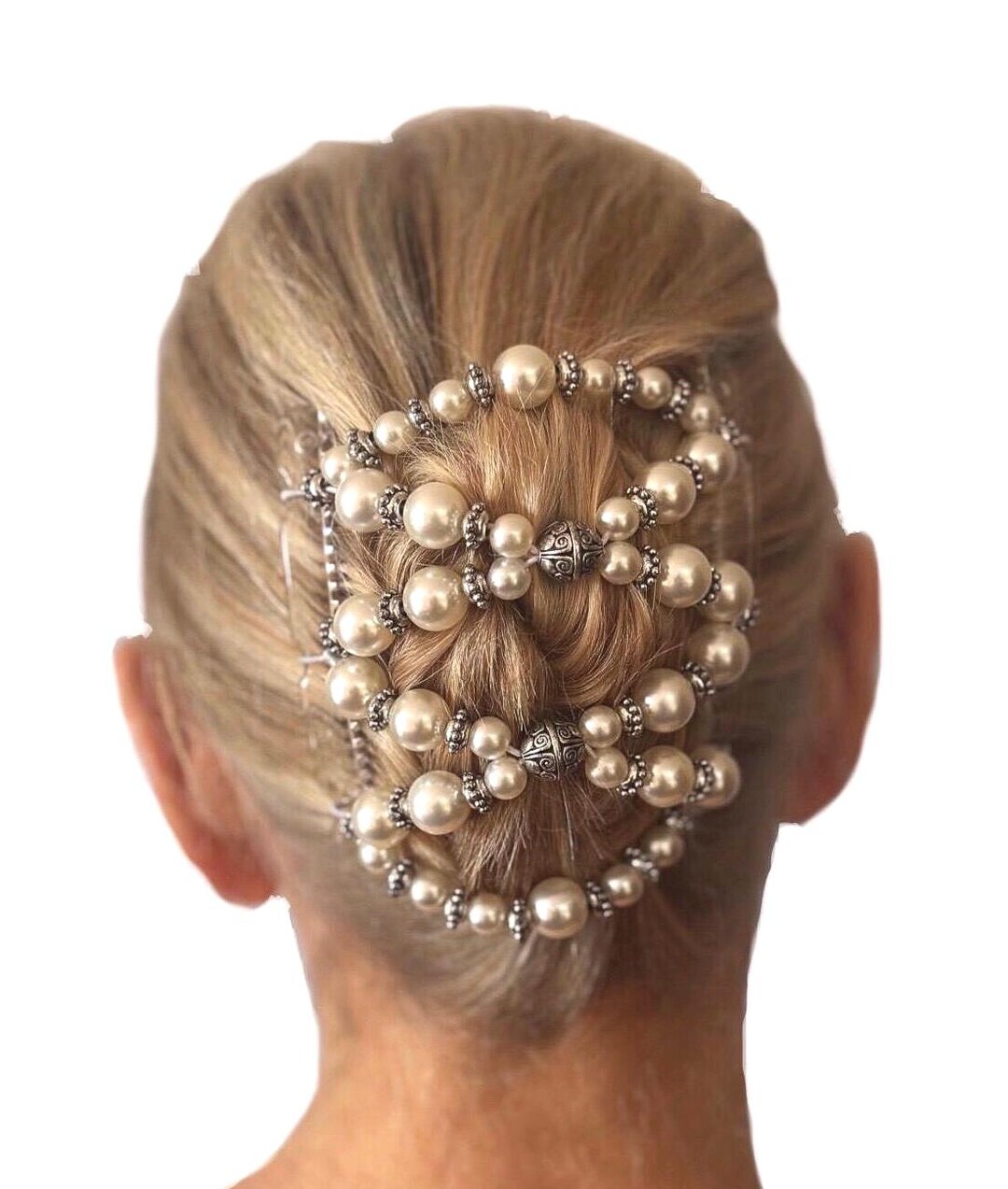 Ornate Pearl Beaded Hair Accessory, Double Hair Combs for French Twist ...