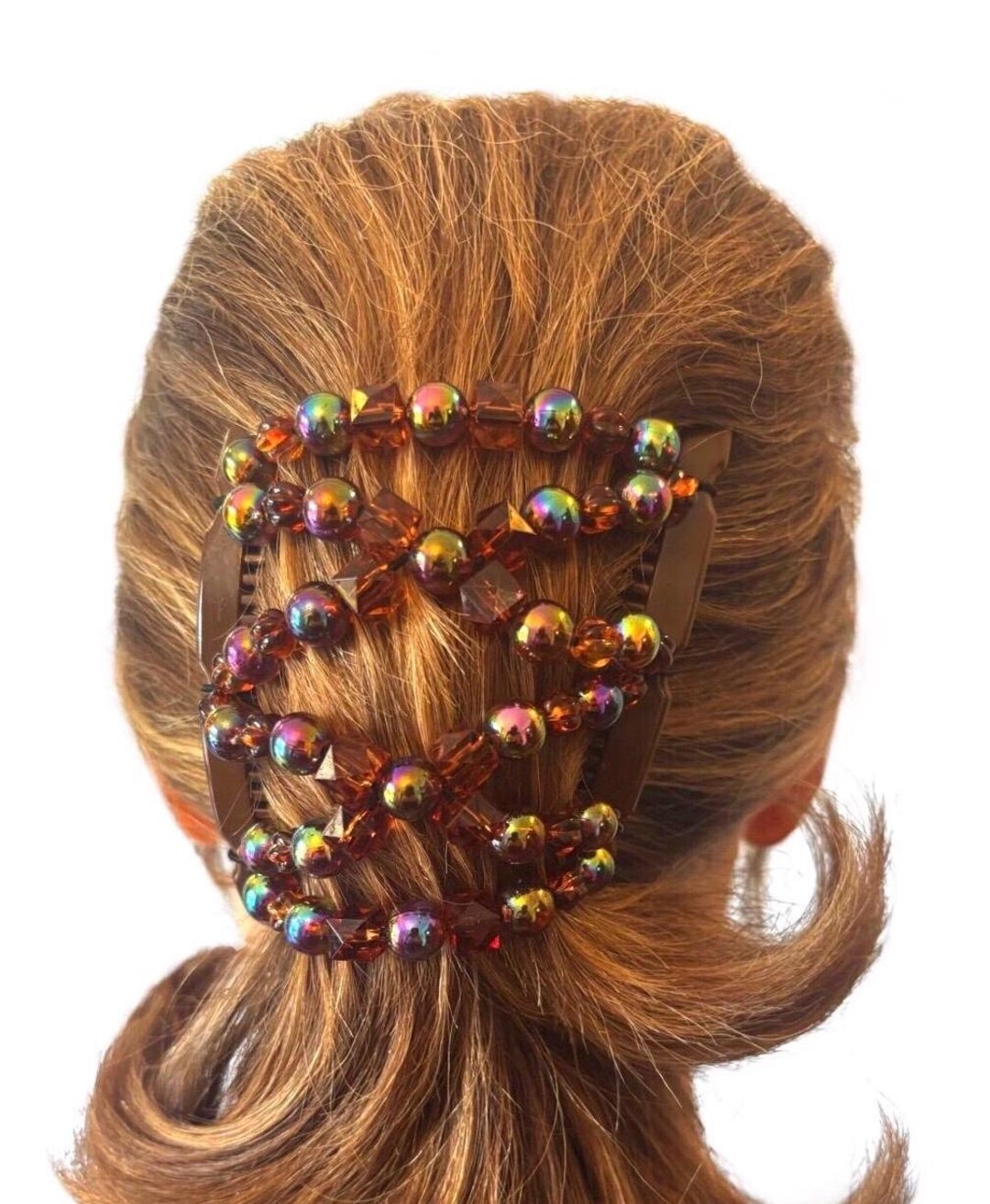 Amber Iridescent Double Comb Hair Accessory .boho Chic Hair Piece for ...