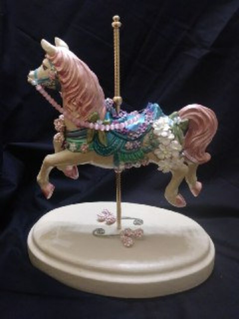 Hand Painted and Ornamented Ceramic Carousel Horse - Etsy