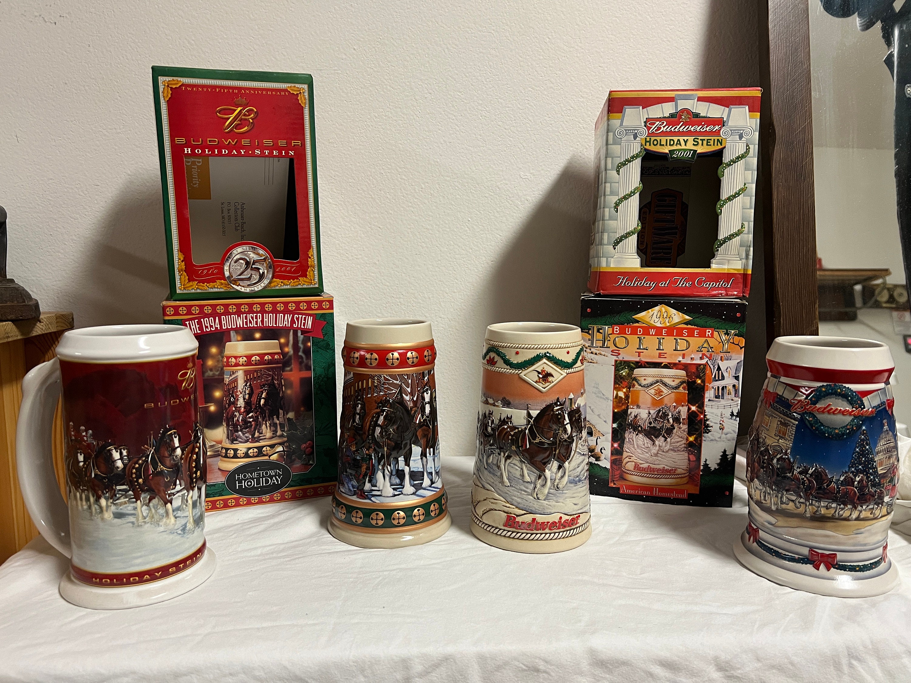 Vintage Budweiser Holiday Stein Collection - Etsy