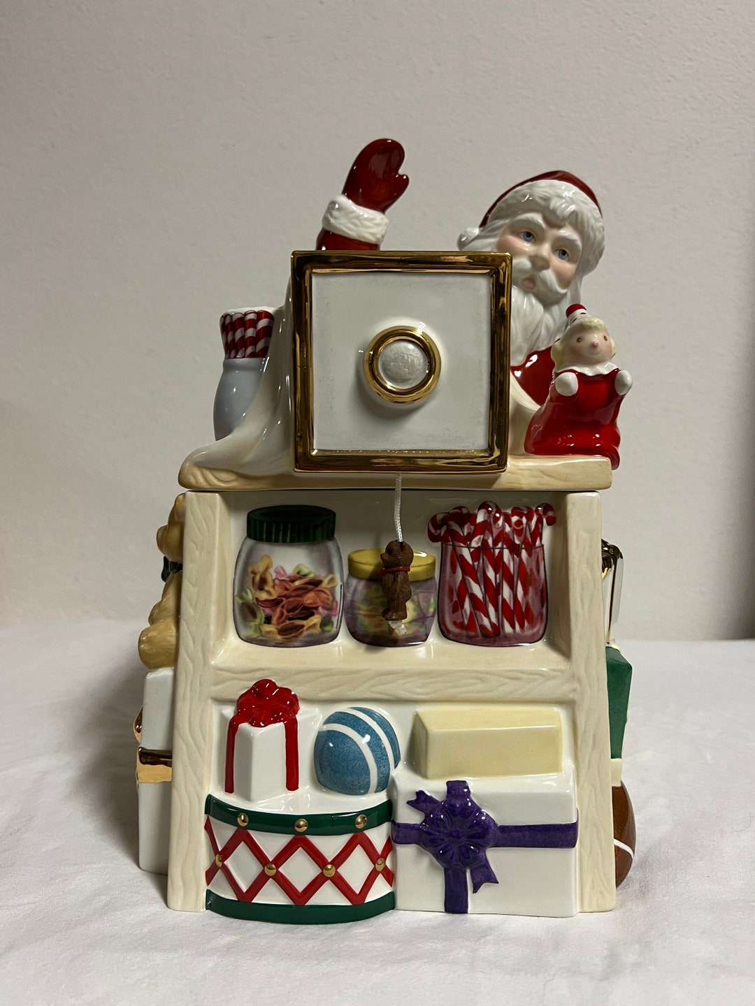 Vintage 2001 Lenox Holiday Village Musical Box/ Musical Cookie Jar ...