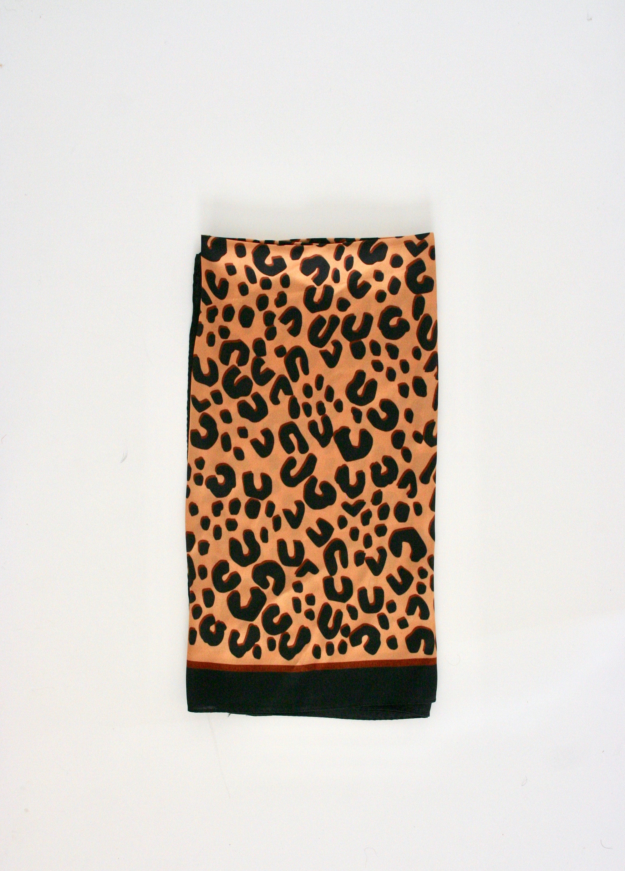 Chitata Leopard Animal Print Faux Silk Satin Scarf / Bandana / Square ...
