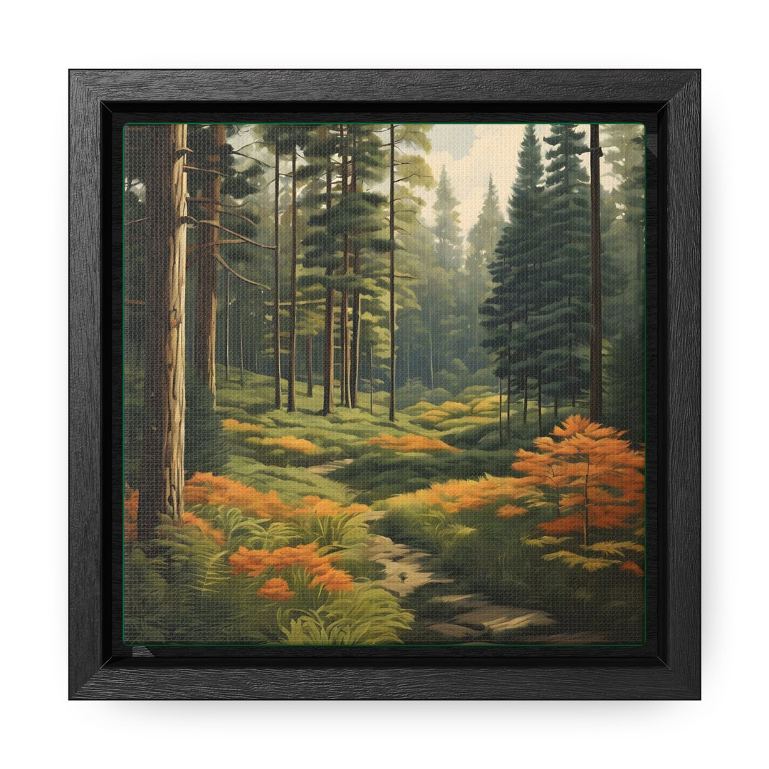 Stunning Forest Scene Wood-framed Wrapped Canvas - Nature Wall Art ...