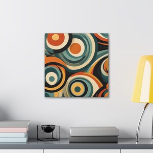 Mid-century Modern Wrapped Canvas Large Circles - Etsy